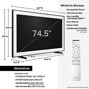 SAMSUNG 75-inch Class FRAME QLED LS03 Series - 4K UHD Dual LED Quantum HDR Smart TV with Alexa Built-in (QN75LS03TAFXZA, 2020 Model)
