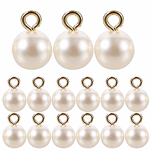 EXCEART 100pcs Faux Pearl Beads 10mm Peal Pendant Charms for Dangle Earrings Necklace Bracelet DIY Jewelry Making Accessories