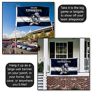 WinCraft Cowboys Throwback Vintage Retro 3x5 Banner Flag