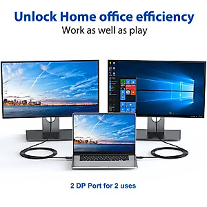 UVOOI DisplayPort to DisplayPort Cable 3-Pack, 6 Feet, 4K Display Port DP to DP Cord 6FT [4K@60Hz, 2K@165Hz, 2K@144Hz] Compatible with All Display Port Devices