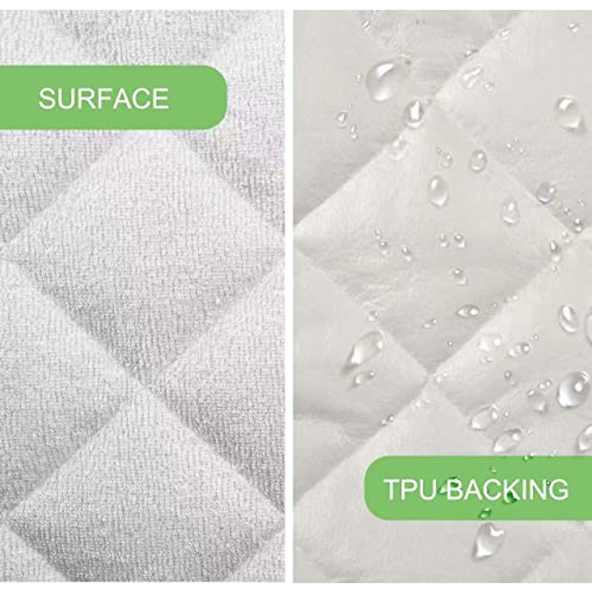 Waterproof Bassinet Mattres Pad Cover Fits 33x20 Baby Delight, Mika Micky, KoolaBaby, Dream On Me, ANGELBLISS and Bedside Sleeper Mattress, 2 Pack, Soft Bamboo Terry Surface, White