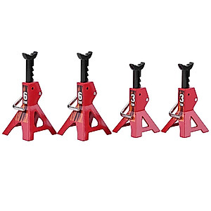Rc Car Jack Stands Toy, 4Pcs 1/10 Scale High Simulation 6 Ton 3 Ton Toy Cars Stands Metal Jack Stand Rc Crawler Car Stands Model for D90 Wraith Scx10 1/10 Rc Crawler Accessories