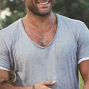 Religious Jewelry by FDJ 925 Sterling Silver Caravaca Double Cross with Angels Crucifix Pendant