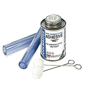 Poolmaster 30279 Wet/Dry Vinyl Liner Pool Patch Repair Kit, 4 Ounce, Blue