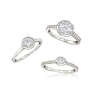 Ross-Simons 3.25 ct. t.w. CZ Jewelry Set: 3 Stackable Bezel Rings in Sterling Silver. Size 8