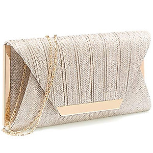 clutches for women evening bag purses and handbags evening clutch purs Silver clutch purses for women(Champagne)