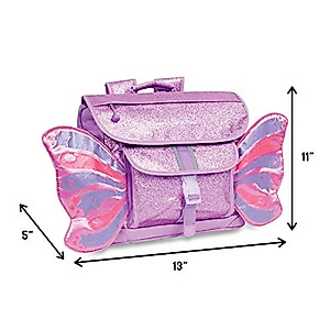 Bixbee Kids Backpack, Water Resistant Backpack for Girls & Boys with Pockets, Durable Zippers & Easy Carry Design - Perfect Size Children's Bookbag for School and Travel in Sparkalicious Purple