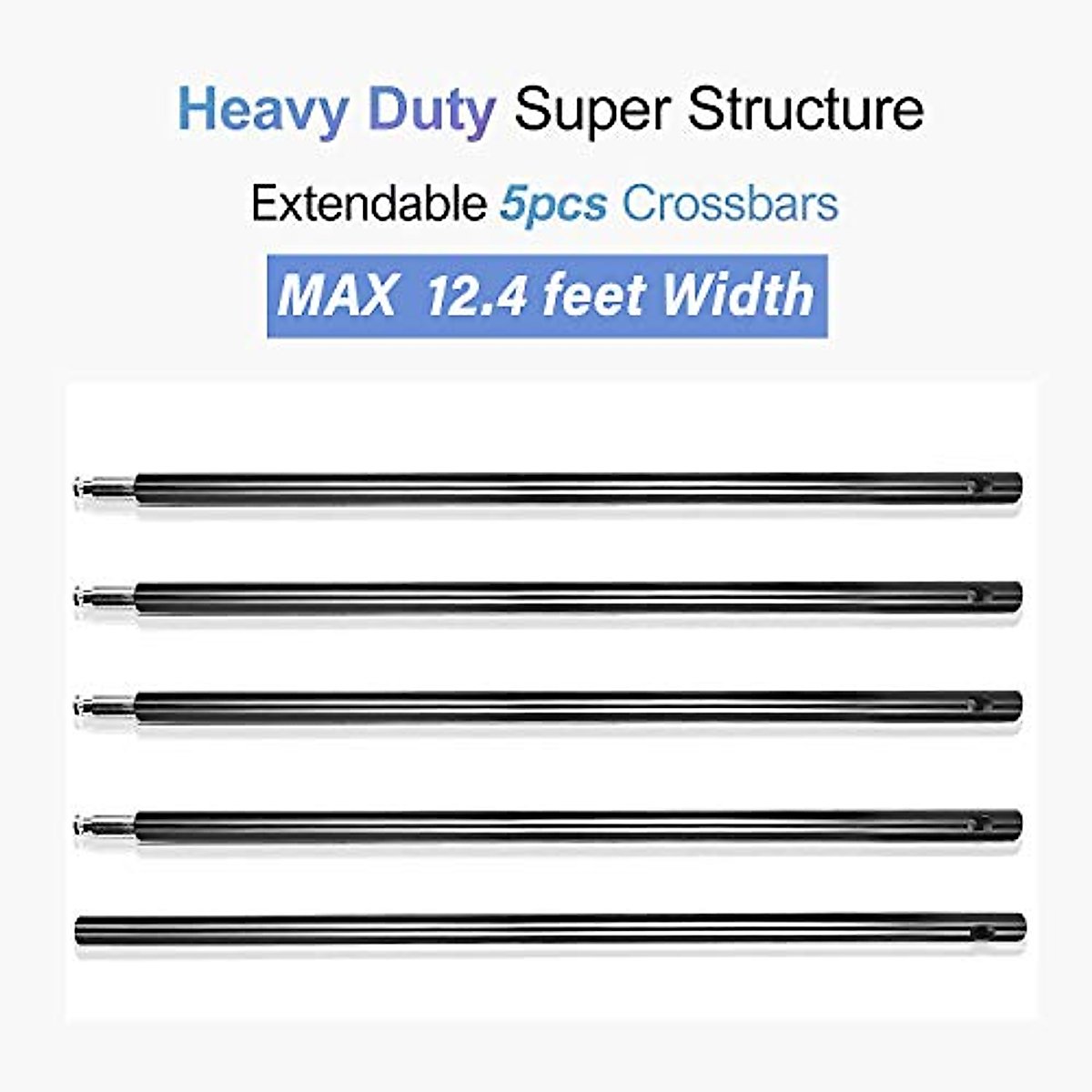 LimoStudio (Heavy Duty) 12.4 ft. Wide x 10 ft. Tall Backdrop Stands, High Stability with 1.45" Thick Pole, Adjustable Width & Length, Background Support System Kit with Super Spring Clamps, AGG1782