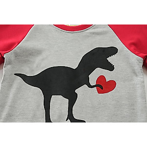 Little Hand Toddler Boys Valentine's Day Clothes Dinosaur Sweatshirt Pullover Long Sleeve Shirts 3t