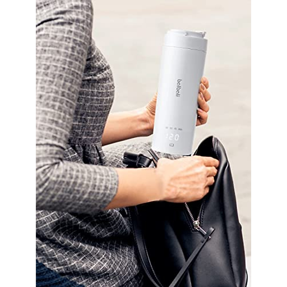 balbali Mini Electric Tea Kettle Temperature Control Stainless Steel - Portable Kettle for Travel Kettle Electric Small, Electric Thermos for Boiling Water - Hot Water Boiler/Maker/Heater - 0.4L Portable Electric Kettle