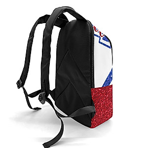 Yeshop Cheerleader Blue Red Personalized Backpack for Teen Boys Girls,Custom Travel Backpack Bookbag Casual Bag Name Gift