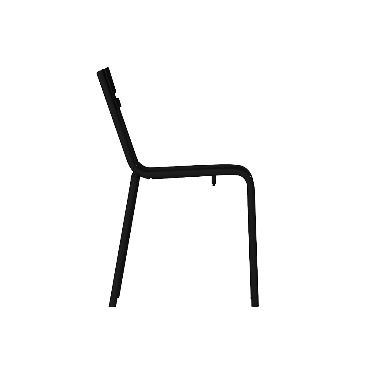 EMMA + OLIVER Rennes Armless Stacking Dining Chair - Indoor/Outdoor 2-Slat Chair with Powder Coated Frame - Black