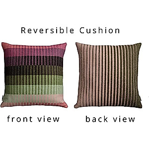 Roros Tweed Designer 100% Norwegian Wool Pillow Cushion (Asmund Gradient in Pink/Green)