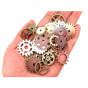 ALL in ONE 200 Gram 4 Color Steampunk Gear Wheel Charms Cog Connectors Pendants Jewelry Finding DIY Craft