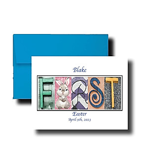 Personalised 1st Easter Card, FLAT CARD, Baby's 1st Easter Card, Grandson, 2021, FLAT CARD
