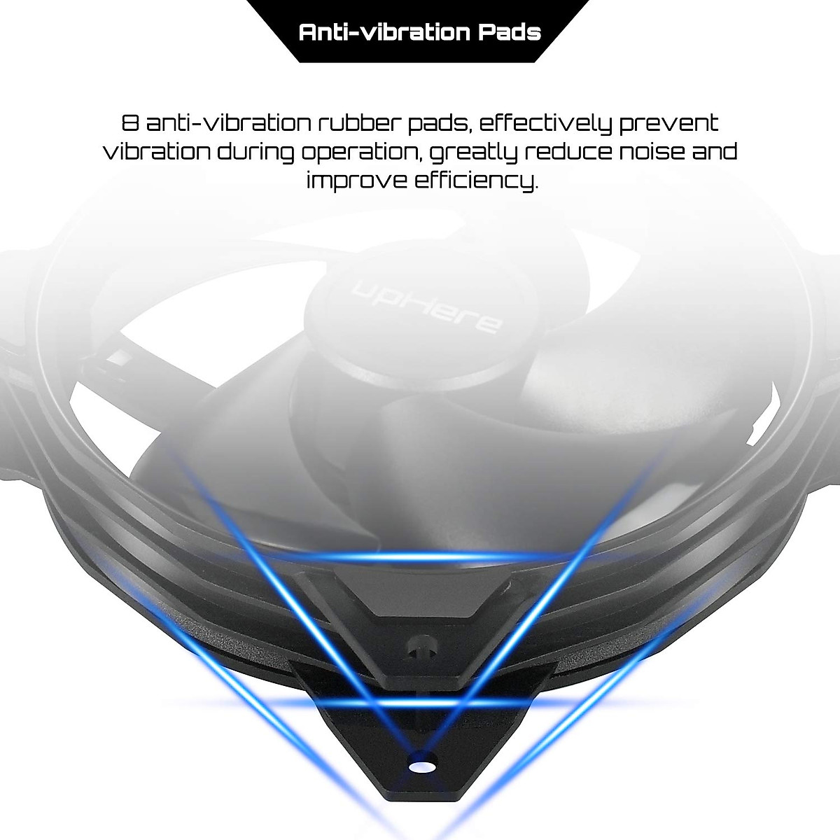 uphere Long Life Computer Case Fan 120mm Cooling Case Fan for Computer Cases Cooling Black 3-Pack,PF120BK3-3