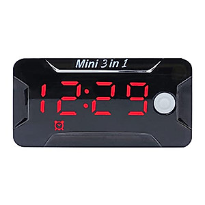 Motorcycle Digital For Time Clock + Thermometer +Voltage Voltmeter 3 In 1 Waterproof Tester Battery Moniter Gauge Digital Time Clock