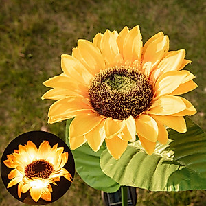 ASFSKY Solar Sunflower Lights Outdoor Waterproof 2 Pack Sunflower Stakes for The Yard, Patio, Backyard and Brighten Up Your Solar Garden with Sunflower Solar Lights