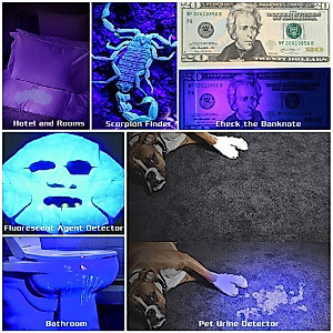 ULTRAFIRE Black Light UV Flashlight, Super Power UV 395-405 nm LED WF-502B Blacklight Flashlights for Leak Detector, Pet Urine Stain, Bed Bug (Not Included Batteries)