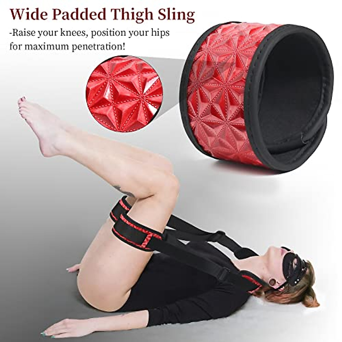 Sex Toys Sex Bondage Legs Restraints, Thigh Sling Adjustable Sex Straps, Bed Restraints for Couples Sex BDSM Toys, Bondage Rope Kit Restraints Tape Cuffs Collar