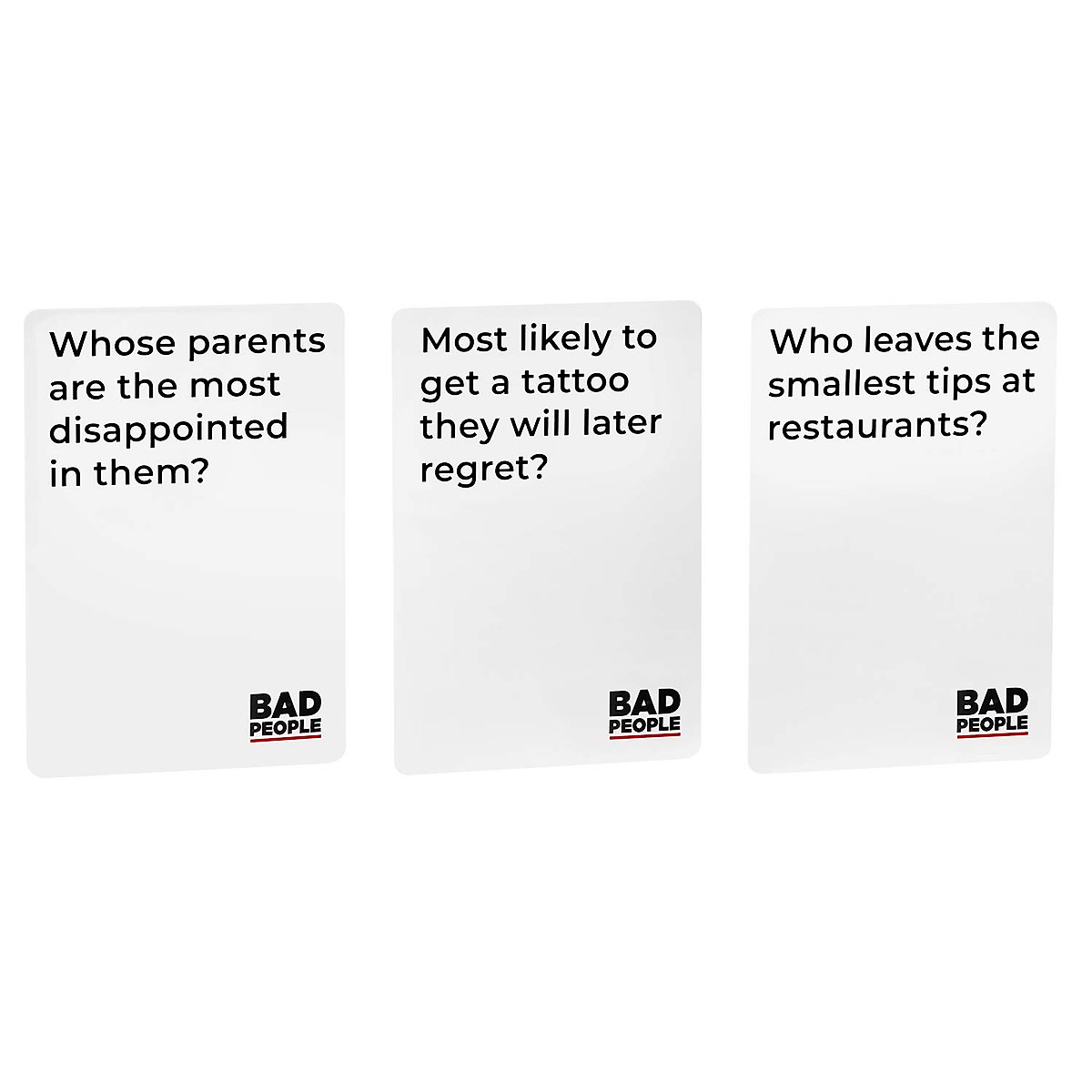BAD PEOPLE Party Game + NSFW Expansion Set - Hilarious Adult Card Game for Fun Parties and Board Games Night with Your Group - Find Out What Your Friends Really Think of You