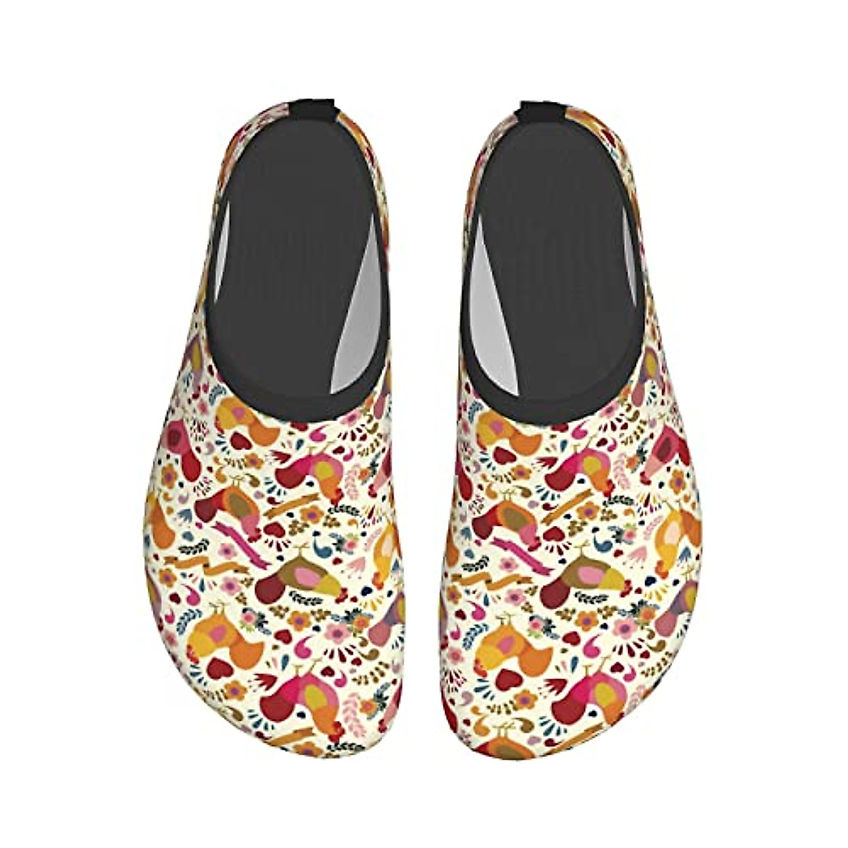Cute Chickens Print Water Shoes for Men Women Aqua Socks Barefoot Quick-Dry Beach Swimming Shoes for Yoga Pool Exercise Swim Surf