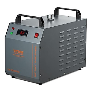 Industrial Water Chiller, CW-3000(PRO), Air-Cooled Industrial Thermolysis Type Water Chiller with 12L Water Tank Capacity 18 L/min Max Flow Rate, for 40W-80W CO2 Laser Engraving & Cutting Machines