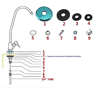 RO Water Faucet for Undersink Drinking Water Filter, Water Purifier, Reverse Osmosis System, Fit 1/4" Supply Tube