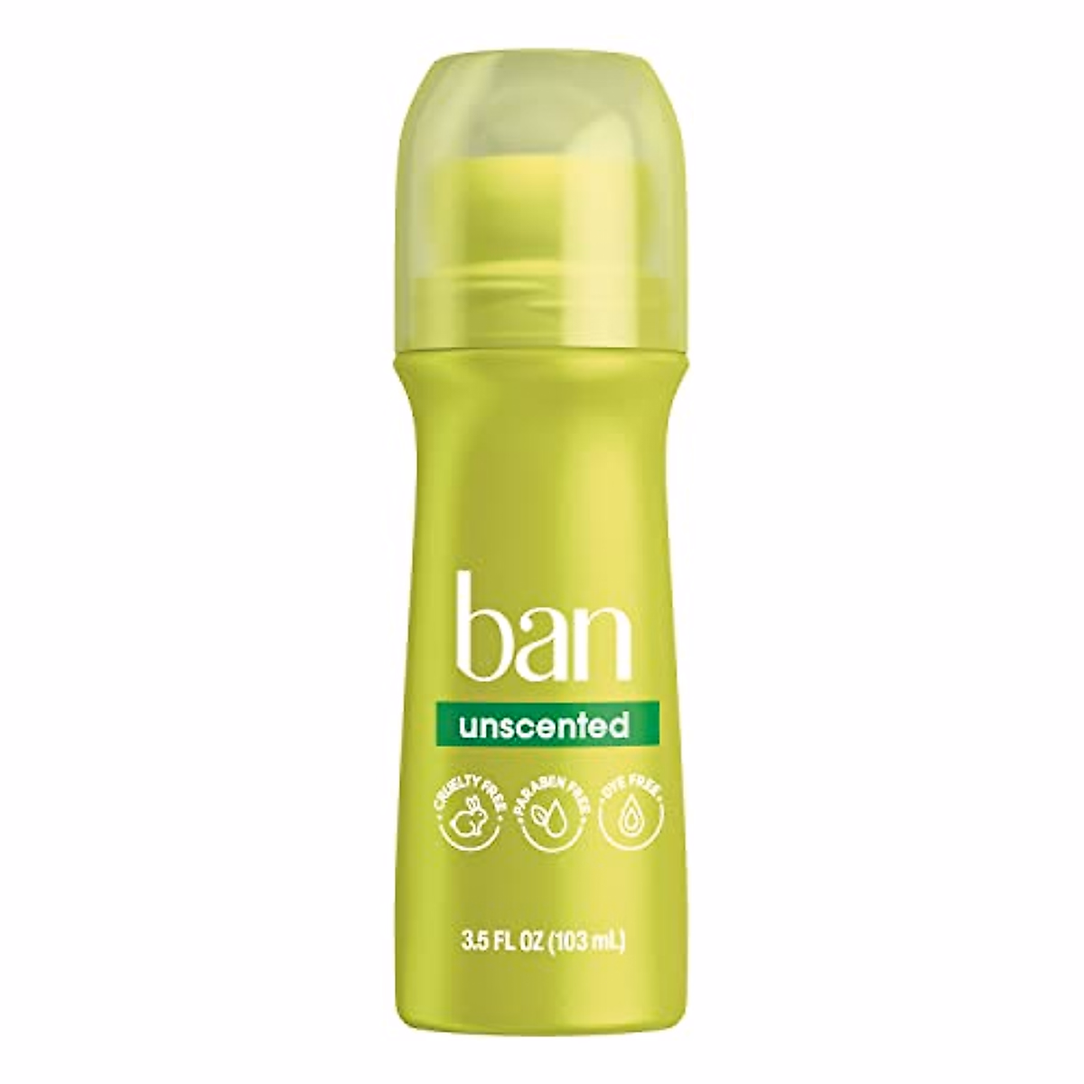 Ban Roll-On Antiperspirant Deodorant, Unscented, 3.5 Ounce