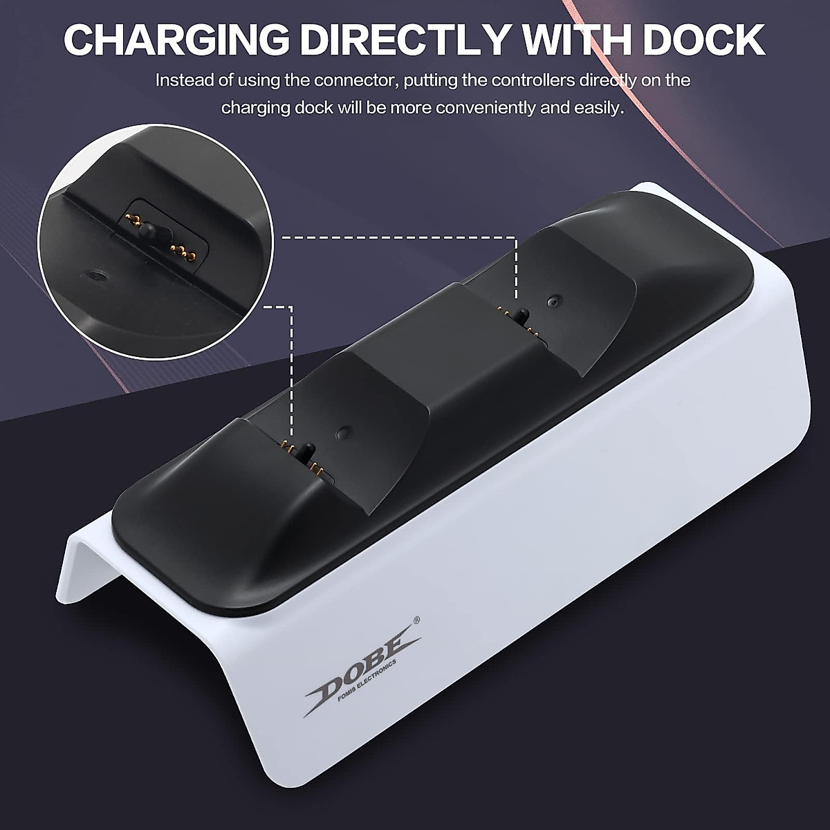PS5 Controller Charger Station, Dualsense Charging Station for PlayStation 5 with 5V 3A AC Adapter