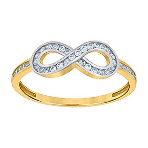 14k Two tone Gold Womens CZ Cubic Zirconia Simulated Diamond Infinity Ring Measures 6mm Wide Jewelry for Women