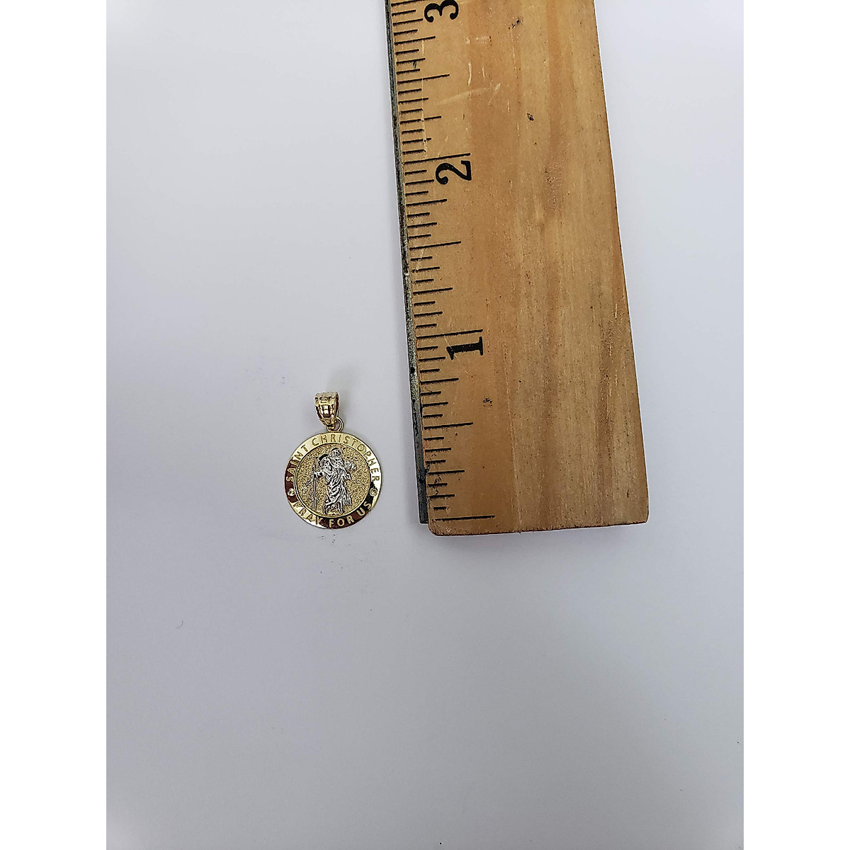 Ice on Fire Jewelry 10k Solid Yellow Gold Saint Christopher Medal