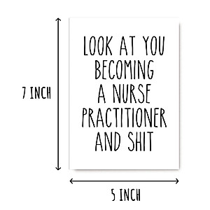 OystersPearl Look At You Becoming A Nurse Practitioner And Shit Card - Nurse Card - Gift Card For Nurse - Nurse Birthday Card