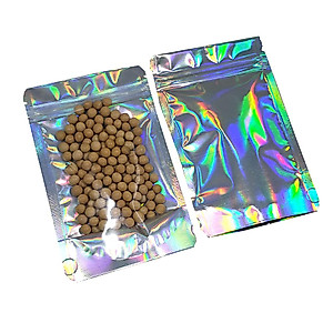 BAT Pack Resealable Stand Up Zipper Lock Bags Heat Seal Pouches Gusset Bottom Clear Foil Food Storage Packaging Bag (50, 3.3x5.1 inch)