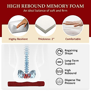 Wellsin Chair Cushions for Dining Chairs 6 Pack - Kitchen Chair Cushions with Ties and Non-Slip Backing - Dining Chair Pads 16"X16"X2", Red