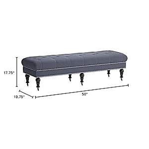 Linon Isabelle Bed Bench, 62-Inch, Black Finish