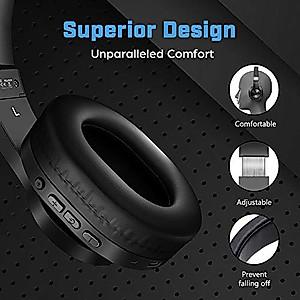 bopmen S80 Bluetooth Over Ear Headphones - Wireless and Wired Headphones with Deep Bass Headset, Comfortable Ear Cups, Built-in Microphone for Phone iPad PC Laptop Notebook Music