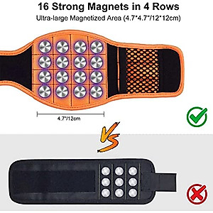 Magnetic Wristband for Holding Screws, 16 Strong Magnets Tools Belt Holder for Holding Screws, Drill Cool Gadgets Gifts for Men Dad Husband DIY Handyman (Orange)