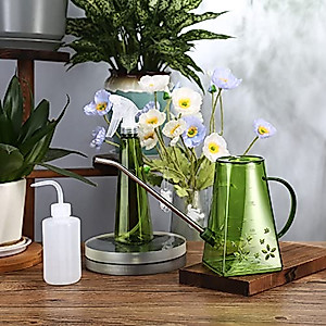 Watering Can, Goowin Watering Can Indoor Plants, Long Spout 47 oz Small Watering Can for Indoor with Bonus 16 oz Spray Bottle & 8.5 oz Squeeze Bottle, Green