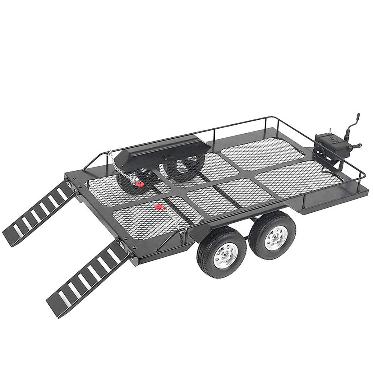 Bicaquu RC Trailer Car, Trail Car Trailer Accessory High Simulated Romote Control Trail Car, for Kids RC Crawler Car Children 1/10 RC Car