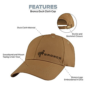 Ford Bronco Baseball Cap, Adjustable 6-Panel Duck Hat, Brown