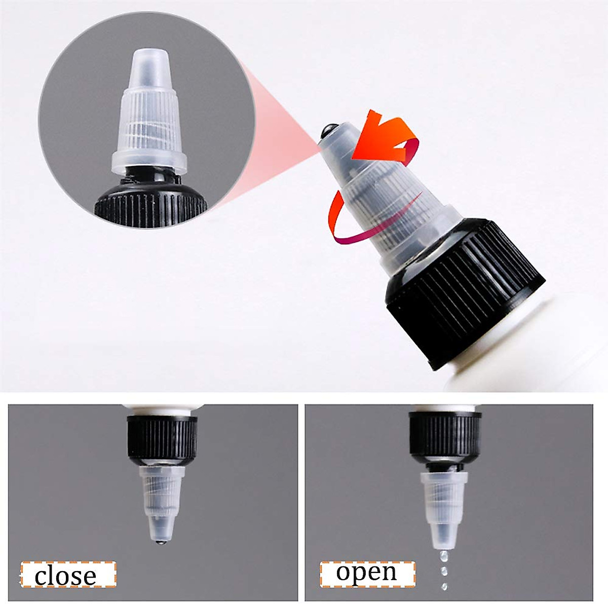 20 Pcs Plastic Squeeze Bottles,4oz/120ml Dispensing Bottles,Boston Round LDPE Bottles with Twist Top Cap,Condiment Squeeze Bottles for Crafts,Kitchen,Household