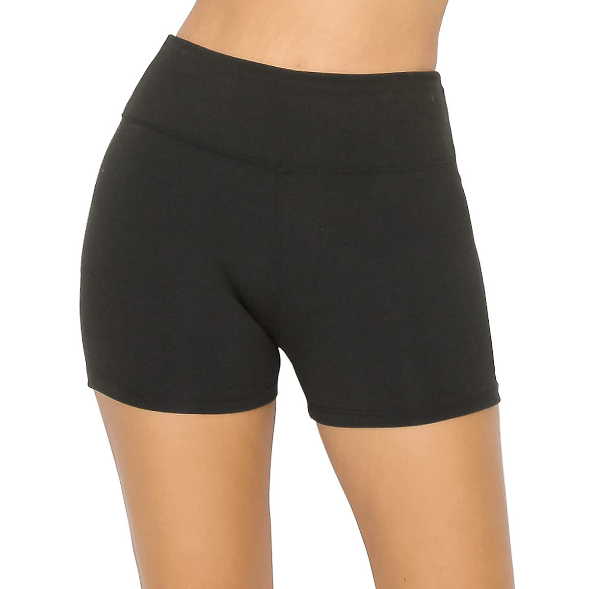 ALWAYS Women's 3" Bike Shorts Leggings - High Waist Compression Soft Stretch Workout Activewear Yoga Pants Black L