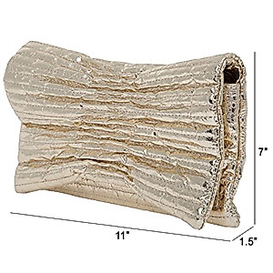 JNB Metallic Quilted Envelope Clutch,Gd44