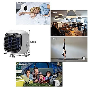 Portable Air Conditioner,Upgraded 4 in 1 Personal， Continuously Viable, USB Desk Evaporative Air Cooler for Home,Bedroom, Office,Camping and Dorm | Easy Installation and Rechargeable