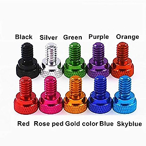 Thumb Screw 5Pcs 1/4-20 Colorful Knurled Hand Screws Telescope Camera Quick Release Holding Step Screw Aluminum Alloy Knurled Head Threaded (Color : Orange, Length : 10mm)