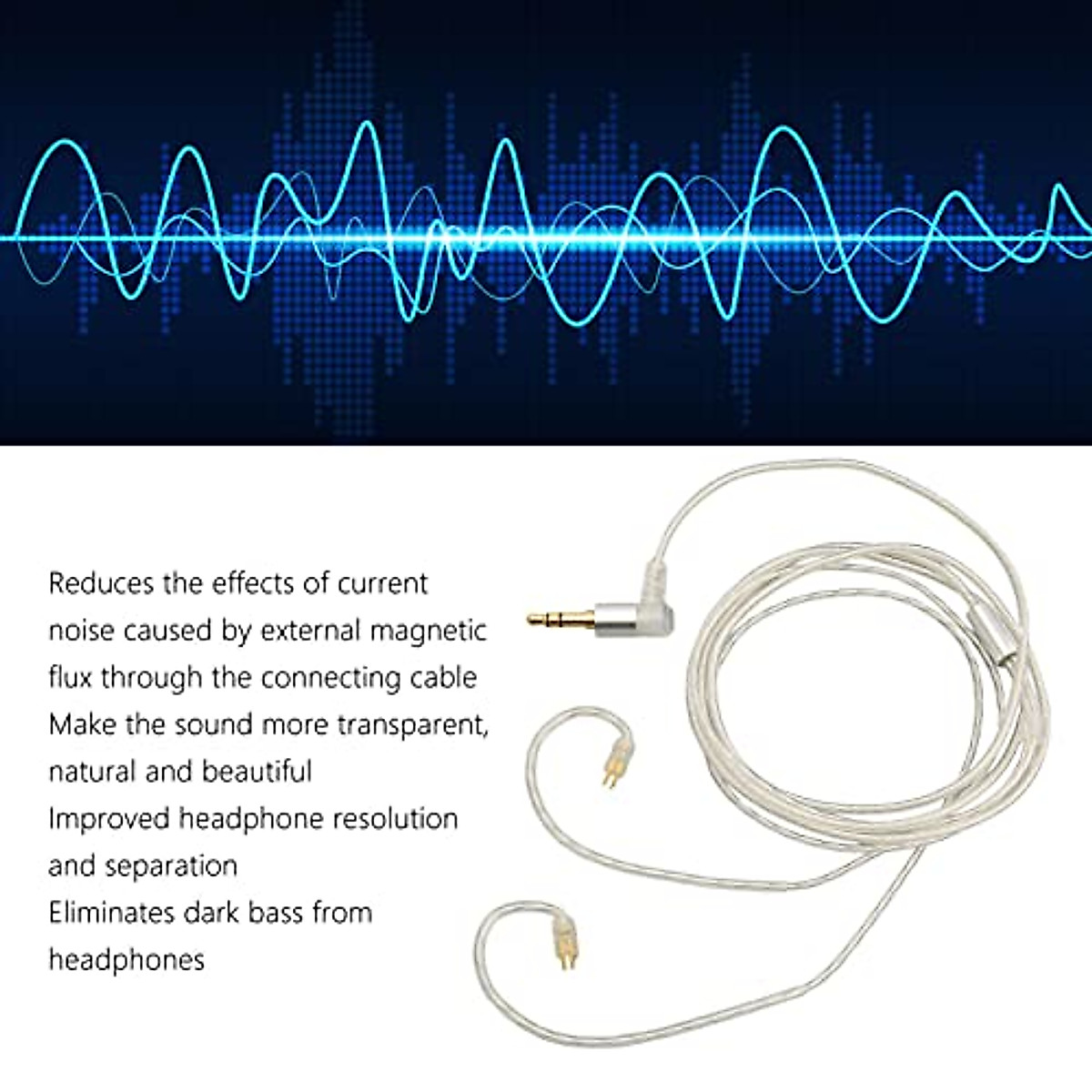 Replacement Audio Cable Extension Cord for for 1964 UE3X UE18 W4R UM3X, for KZ AS10 ZST ZS3, for Revonext QT2 QT3, for RX8 BQEYZ KC2 KB1, Headphone Upgrade Cable
