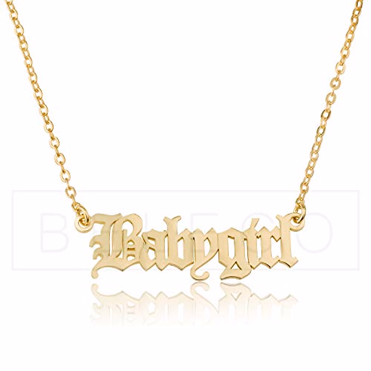 Beleco Jewelry Old English Name Necklace Custom Made Any Name