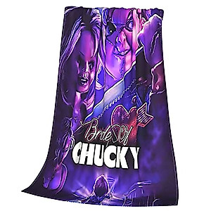 ERTER Boutique Throw Blanket -Bride of Chucky Super Soft Fleece Throw Blankets,Fuzzy Plush Blanket Oversized,Thin Lightweight Blanket for All Season 80x60 Adult, Black