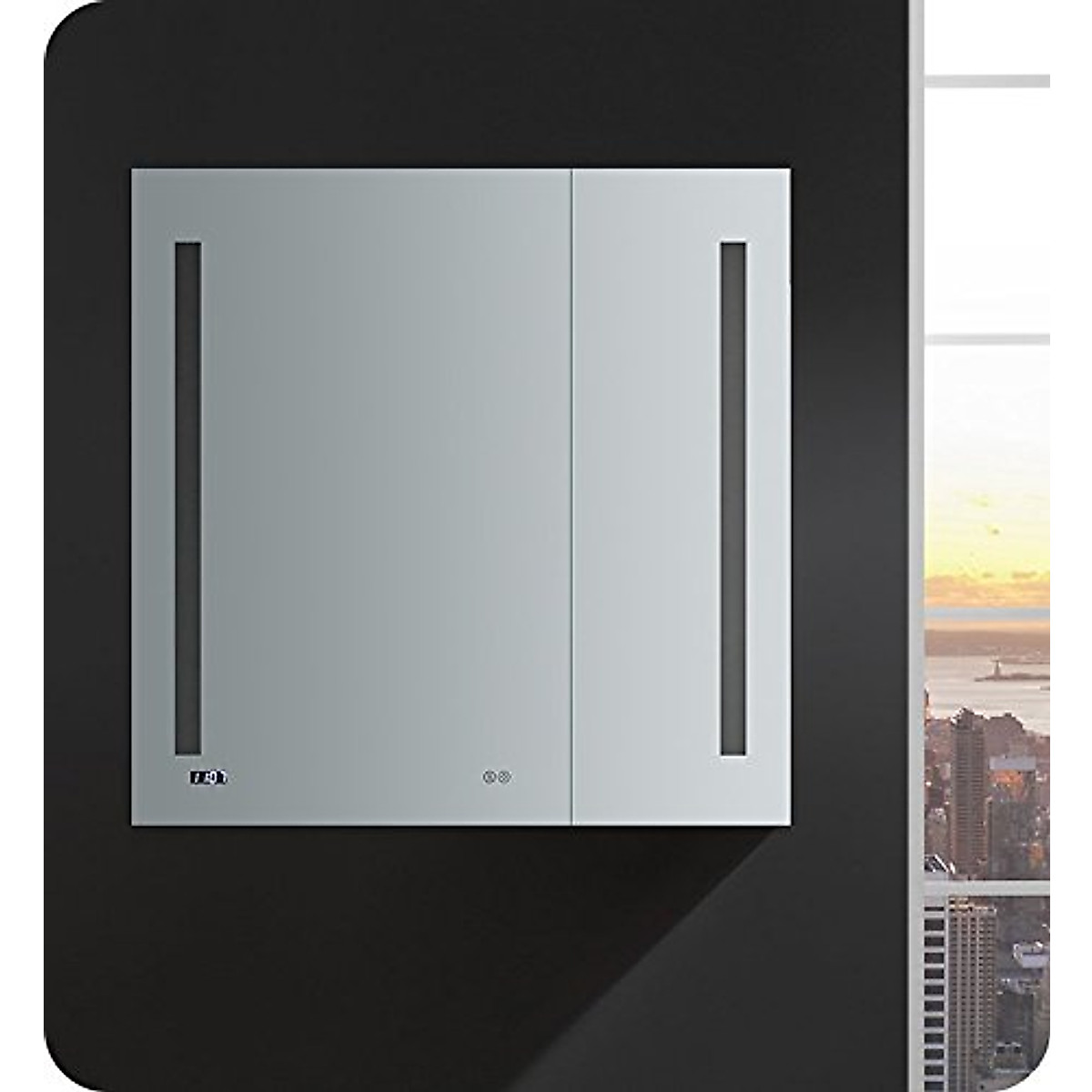 Fresca Tiempo 36" Wide x 36" Tall Bathroom Medicine Cabinet w/LED Lighting & Defogger